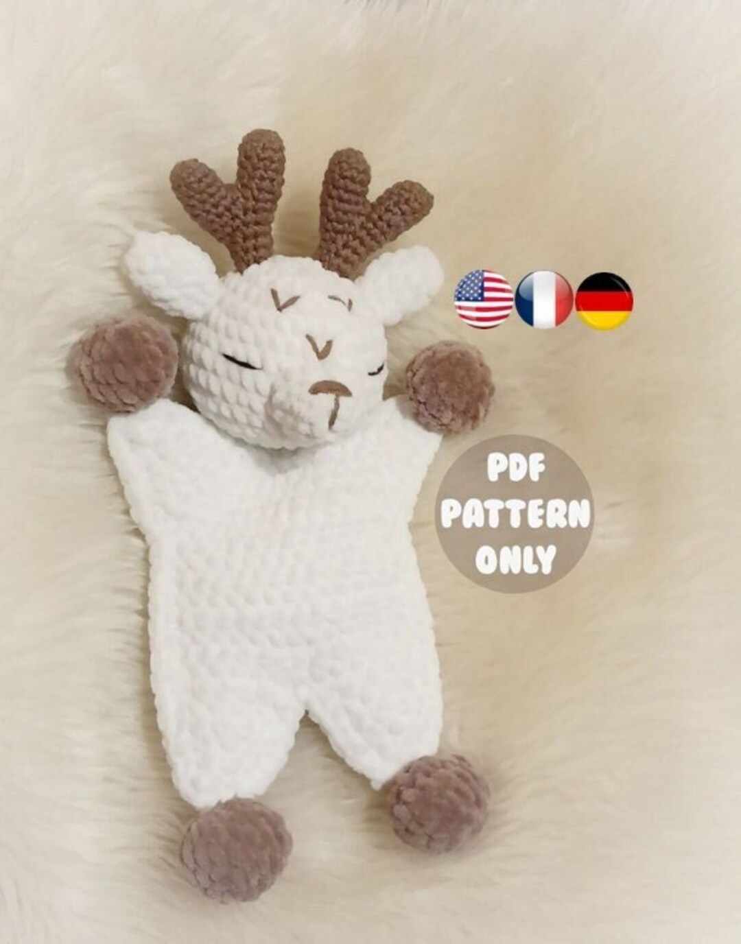 Mini Reindeer Comforter. Deer Snuggler. Amigurumi. Crochet. PDF. Animal ...