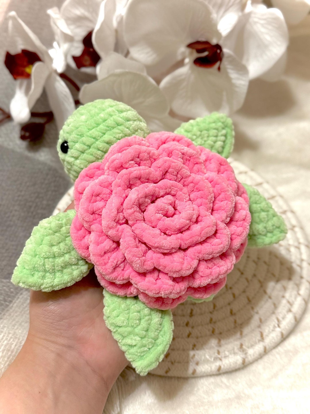 The Turtle Rose. A Flower. A Crocheted Toy. Marine. A Romantic Symbol ...