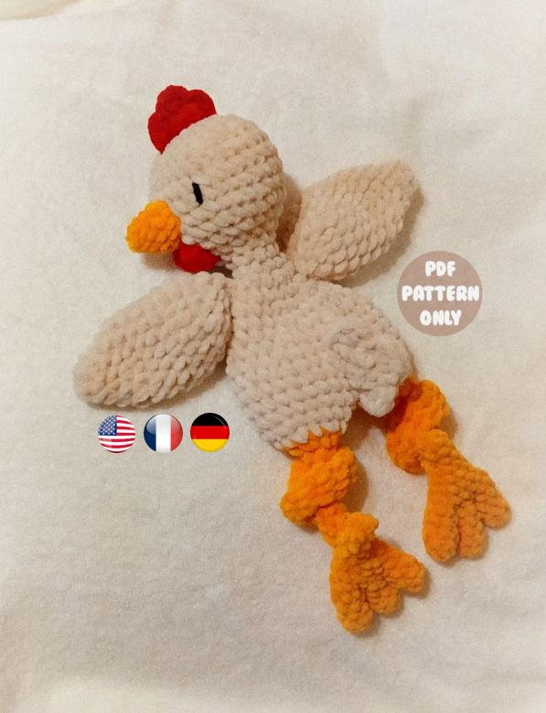 Chicken Comforter. Cute Snuggler. Amigurumi. Crochet. PDF. Bird. Plush ...