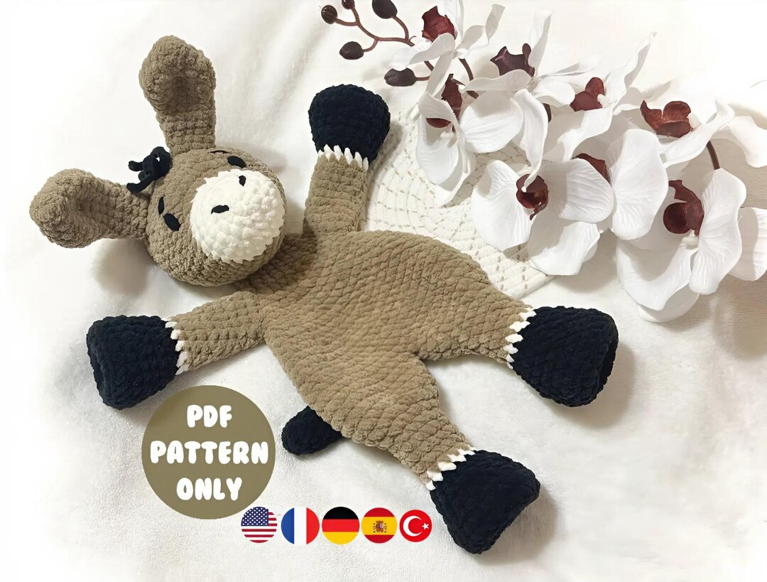 Donkey Comforter. Cute Snuggler. Amigurumi. Crochet. PDF. Animal. Plush ...
