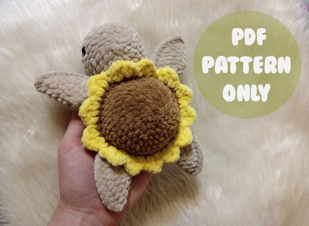 Turtle Sunflower. Pattern. Tutorial. Crochet. Amigurumi. PDF. Flower - Etsy