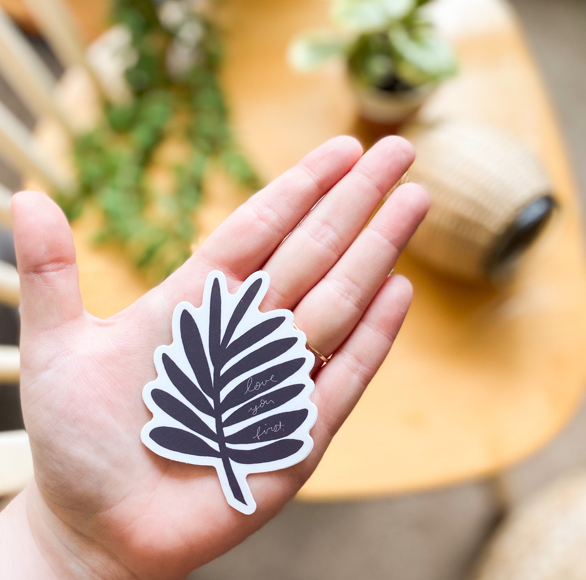 Minimal Fern Sticker Die Cut Plant Sticker Black Fern | Etsy