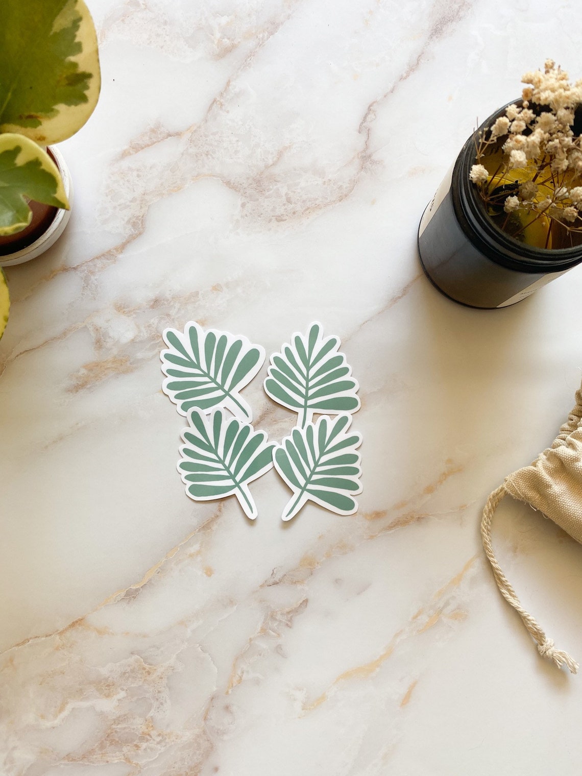 Minimal Fern Sticker Green Fern Sticker Die Cut Fern | Etsy