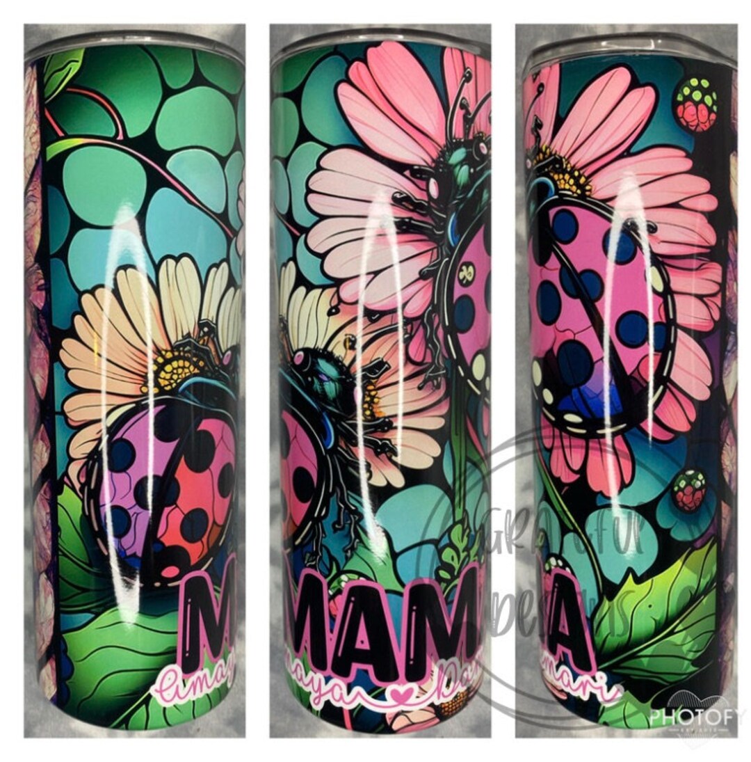 Mama Ladybug Stained Glass 20oz Tumbler - Etsy
