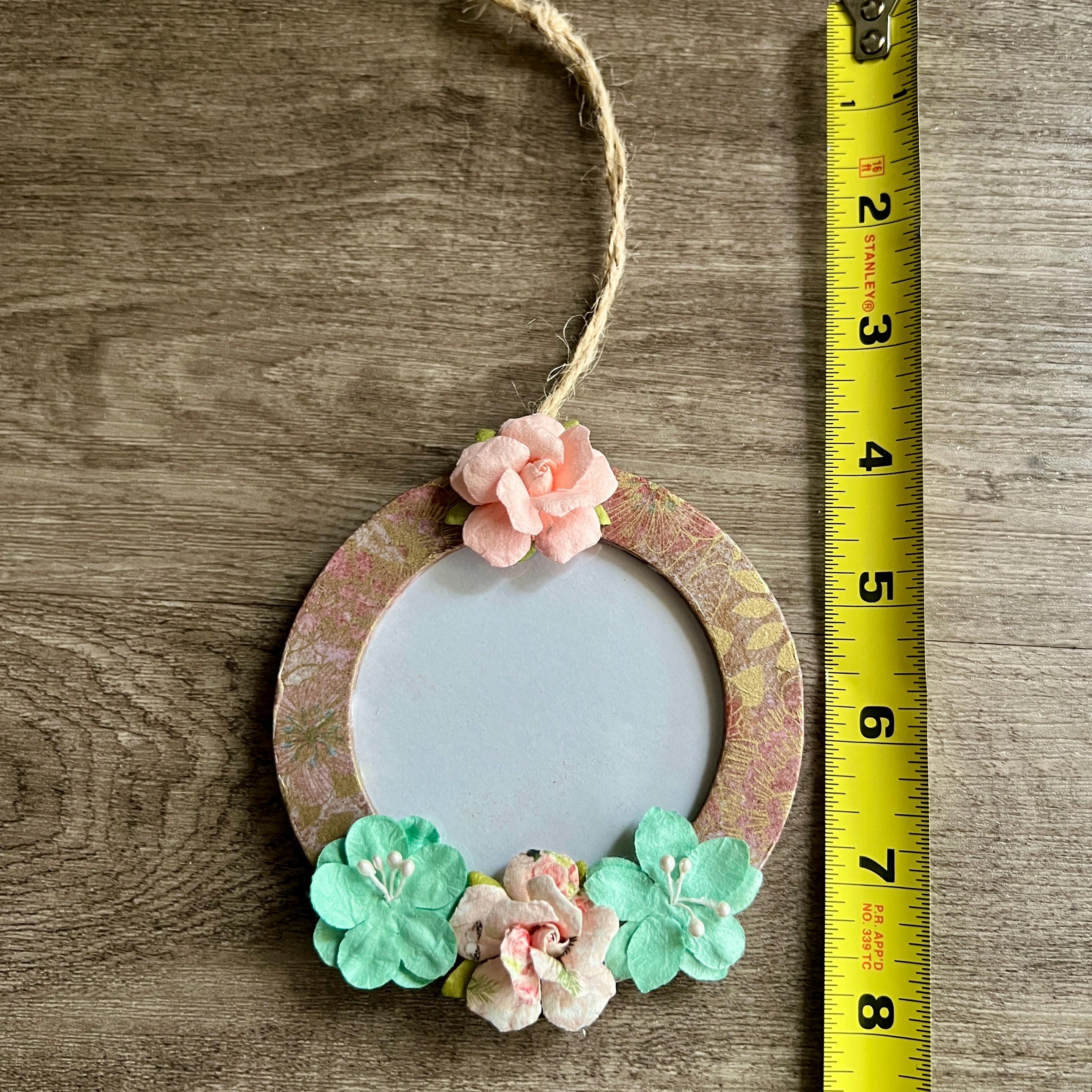 Decoupage Paper Flower Mini Photo Ornaments, 4x4 Inch, Picture Frame ...