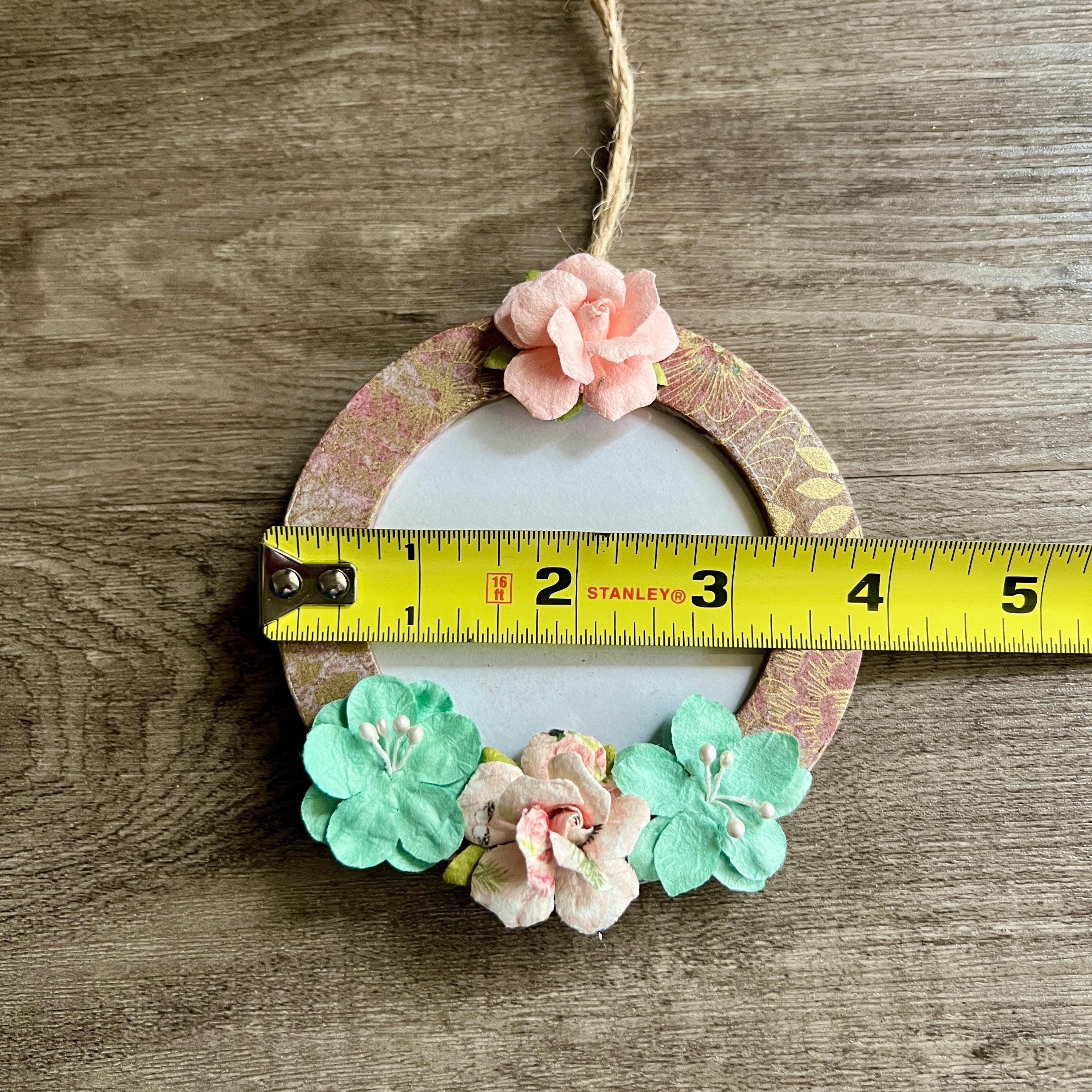 Decoupage Paper Flower Mini Photo Ornaments, 4x4 Inch, Picture Frame ...