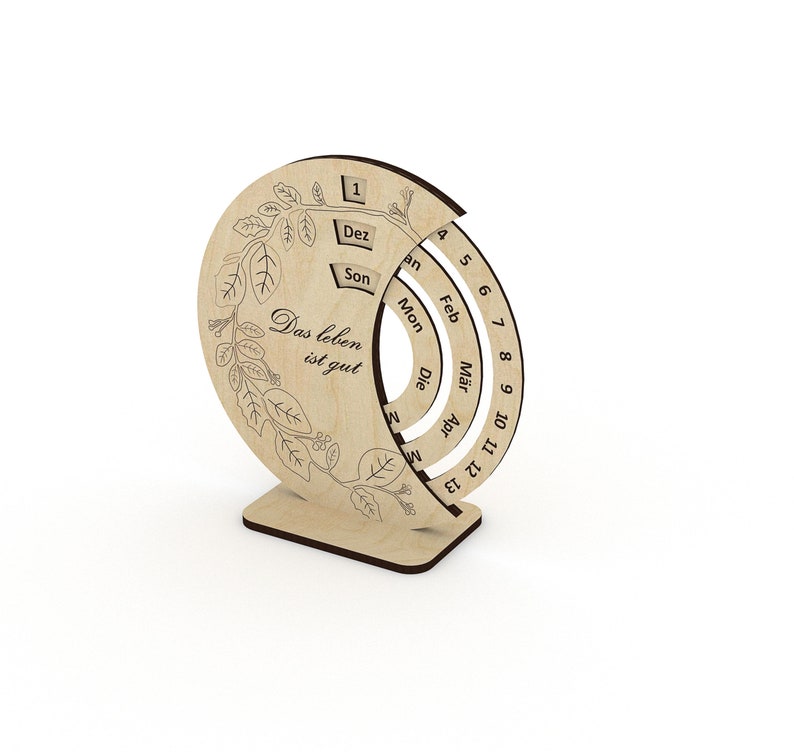 German Calendar Laser Cut File Perpetual Calendar Vector - Etsy