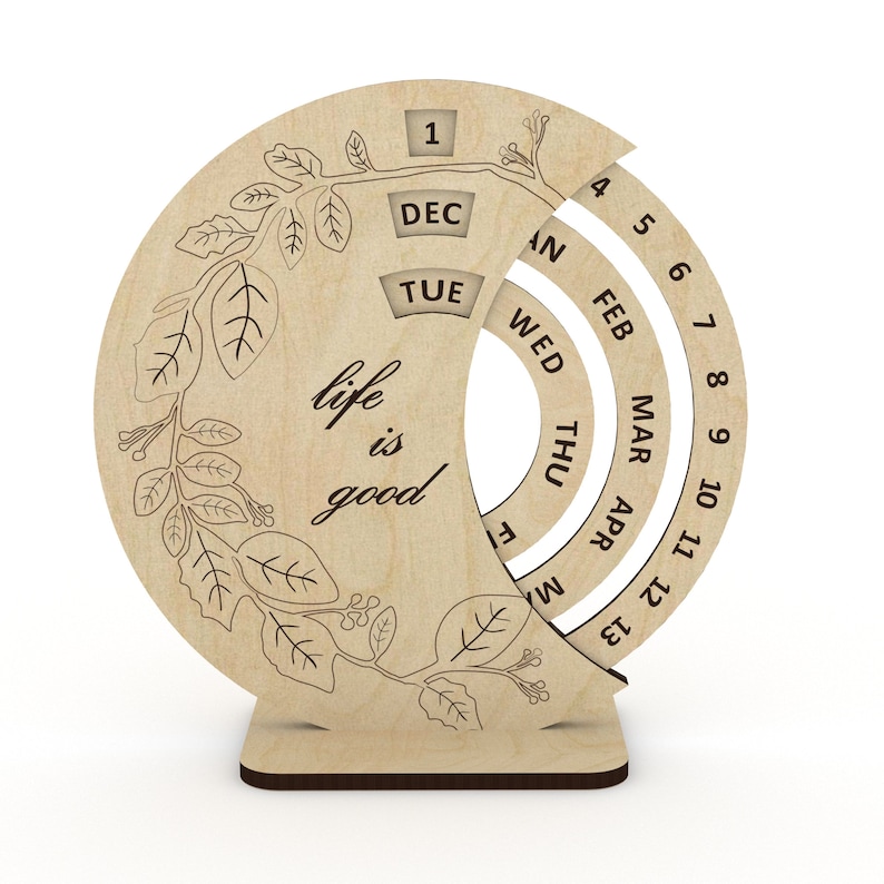 Calendar Laser Cut File Perpetual Calendar Vector CNC Cut - Etsy