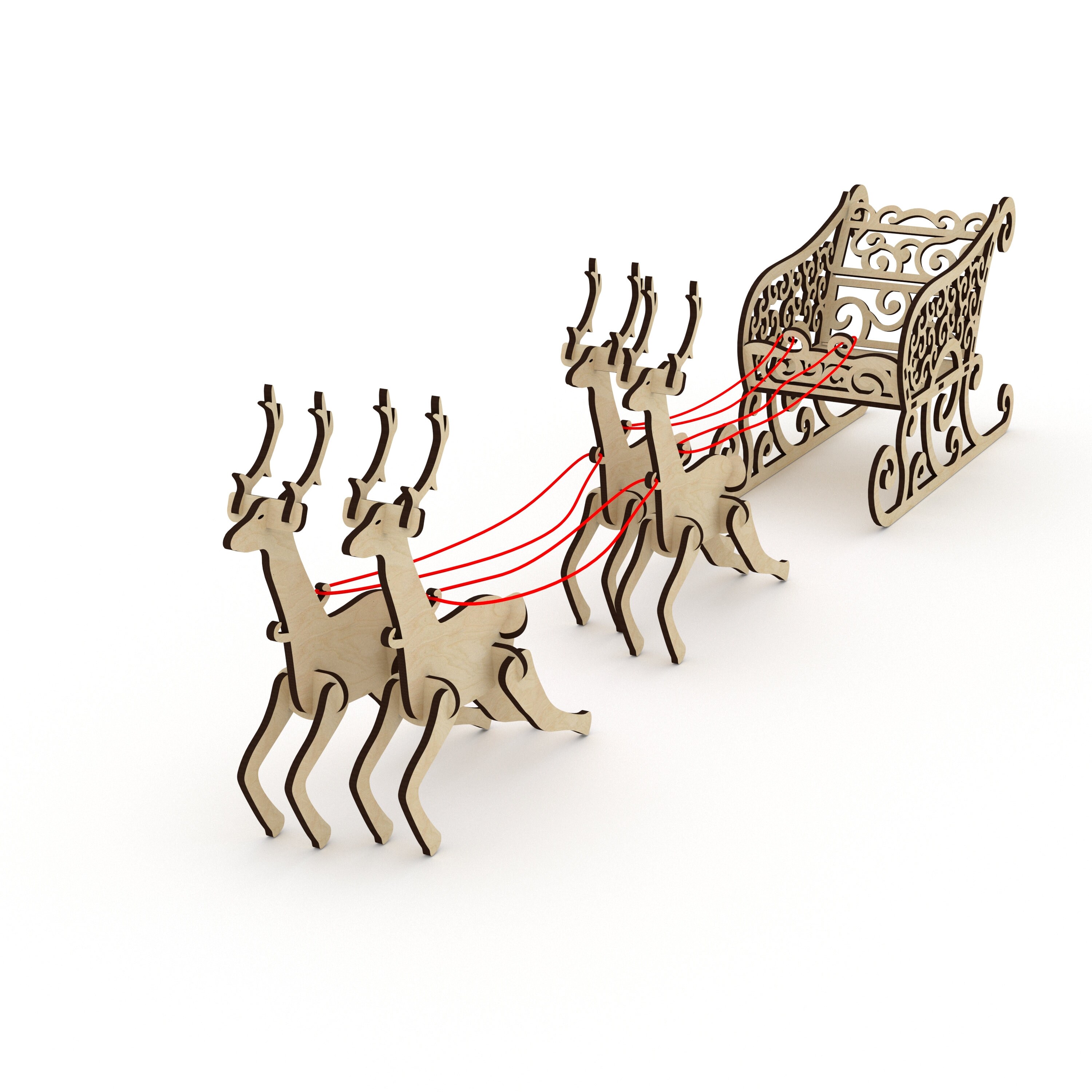 Santa Sleigh Laser Cut File, Christmas Sleigh , Sleigh Svg, Noel Gift ...