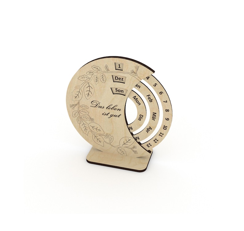 German Calendar Laser Cut File Perpetual Calendar Vector - Etsy