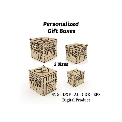Gift Box Svg Laser-ready Cut Files INSTANT DOWNLOAD - Etsy