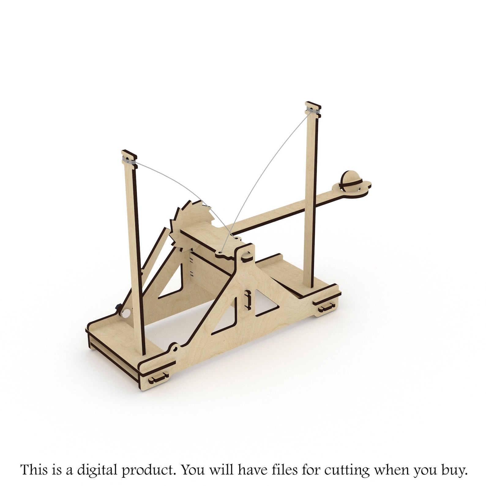 Catapult Laser Cut Files Da Vinci Catapult SVG File Vector - Etsy