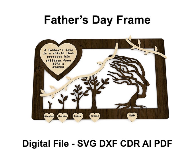Father Tree of Life 3D Layered SVG Bundle: Laser Cut Wood Gift (digital ...