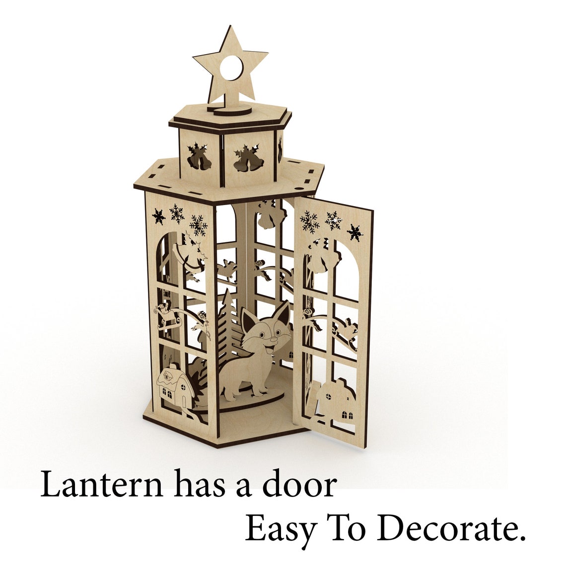 Lantern Laser Cut File Christmas Lantern Lantern SVG | Etsy