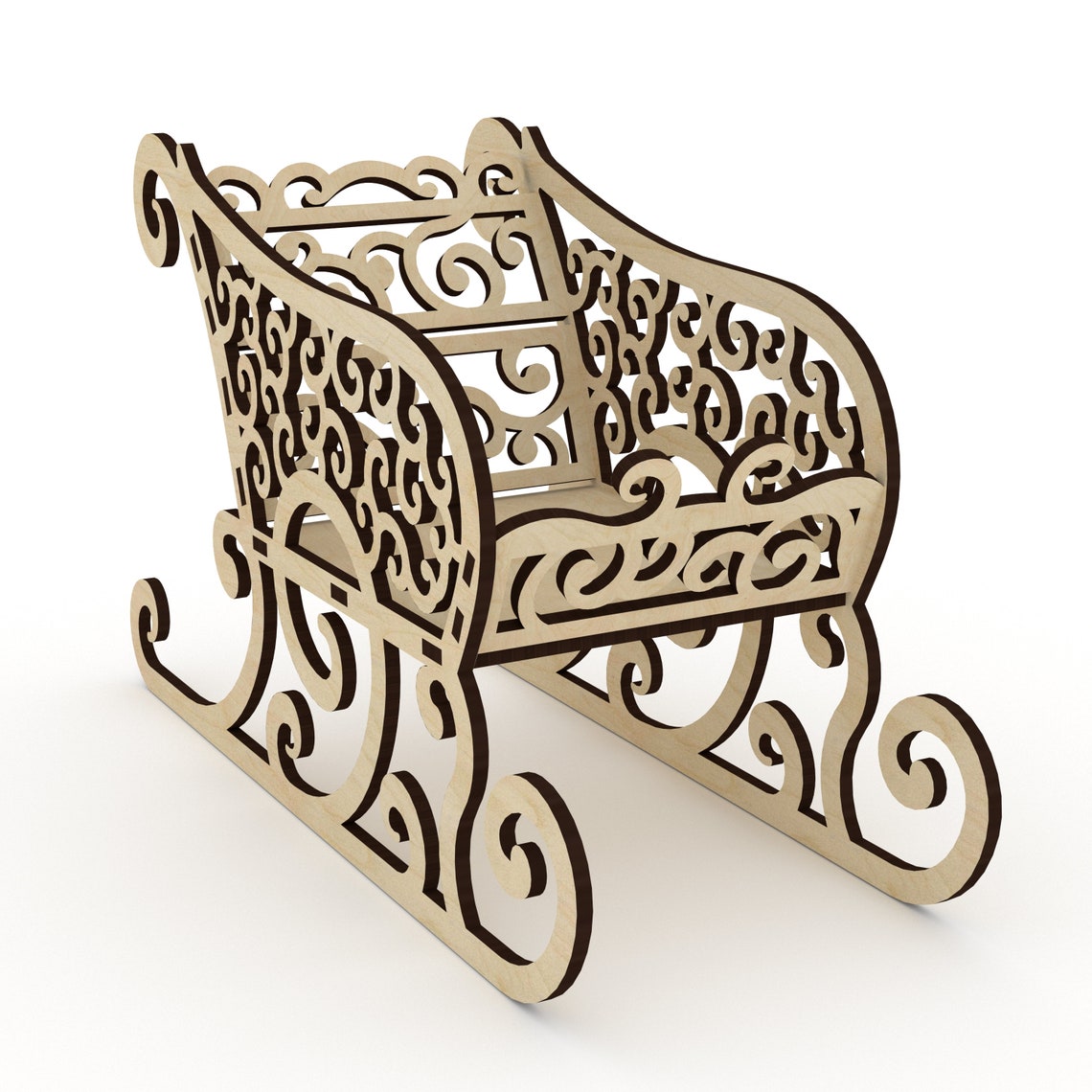 Santa sleigh Laser Cut File Christmas Sleigh Sleigh svg | Etsy