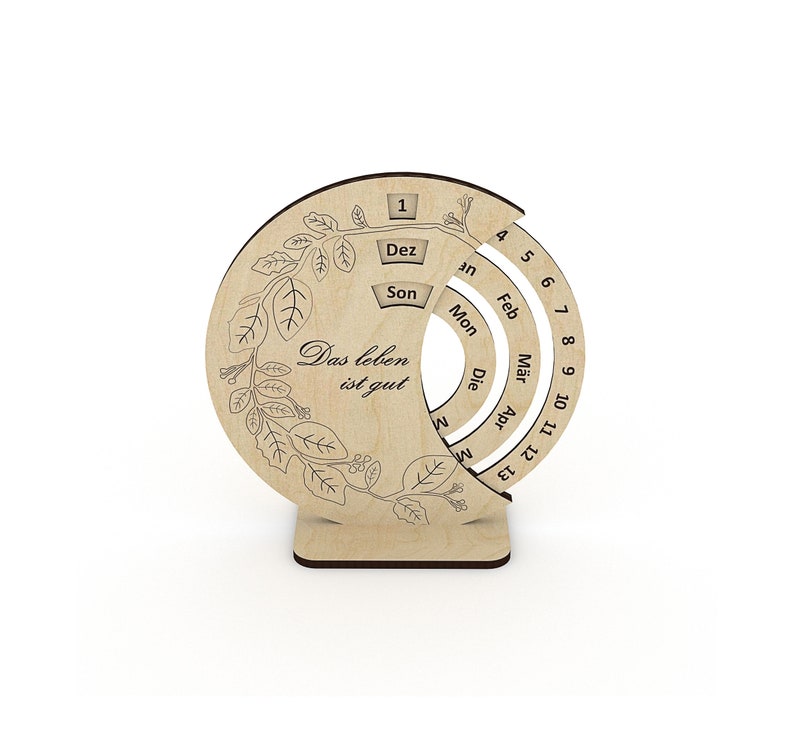 German Calendar Laser Cut File Perpetual Calendar Vector - Etsy