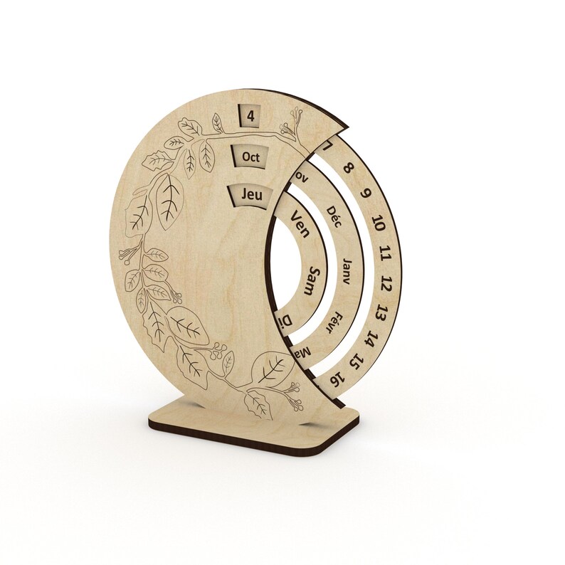 French Calendar Laser Cut File Perpetual Calendar Vector CNC - Etsy