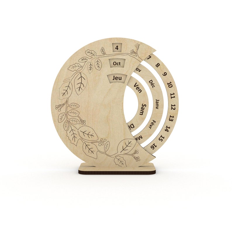 French Calendar Laser Cut File Perpetual Calendar Vector CNC - Etsy