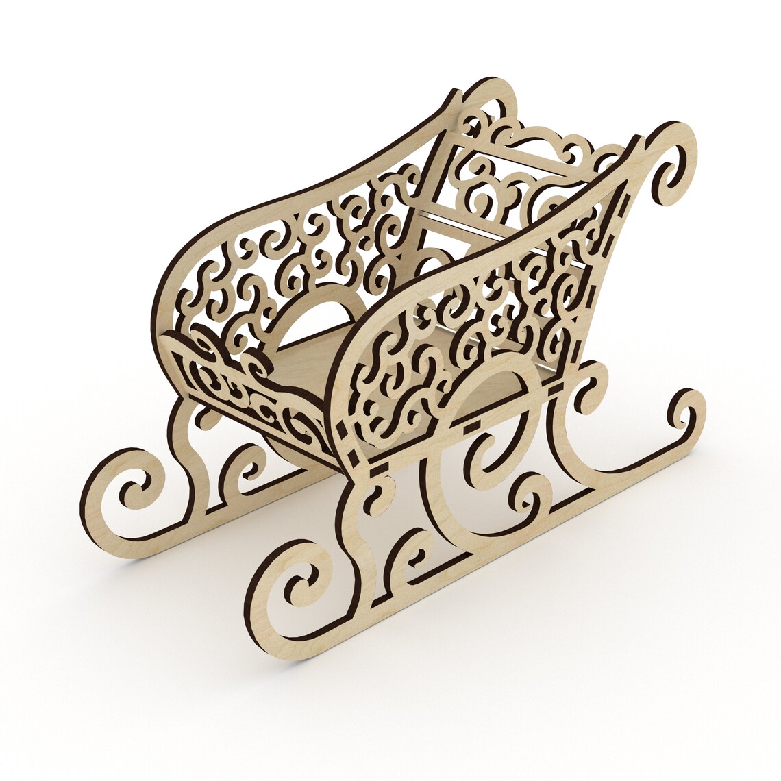 Santa sleigh Laser Cut File Christmas Sleigh Sleigh svg | Etsy