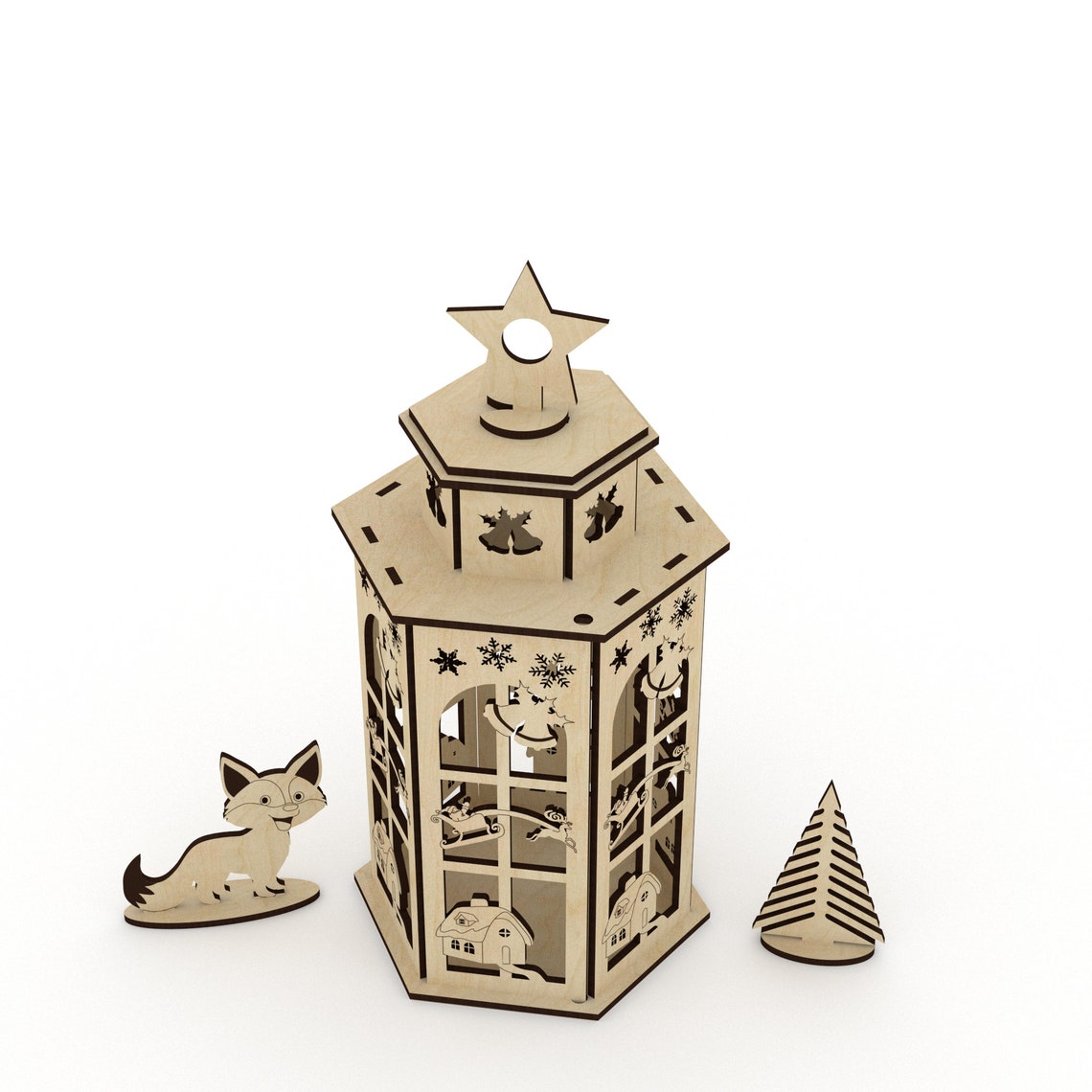 Lantern Laser Cut File Christmas Lantern Lantern SVG | Etsy