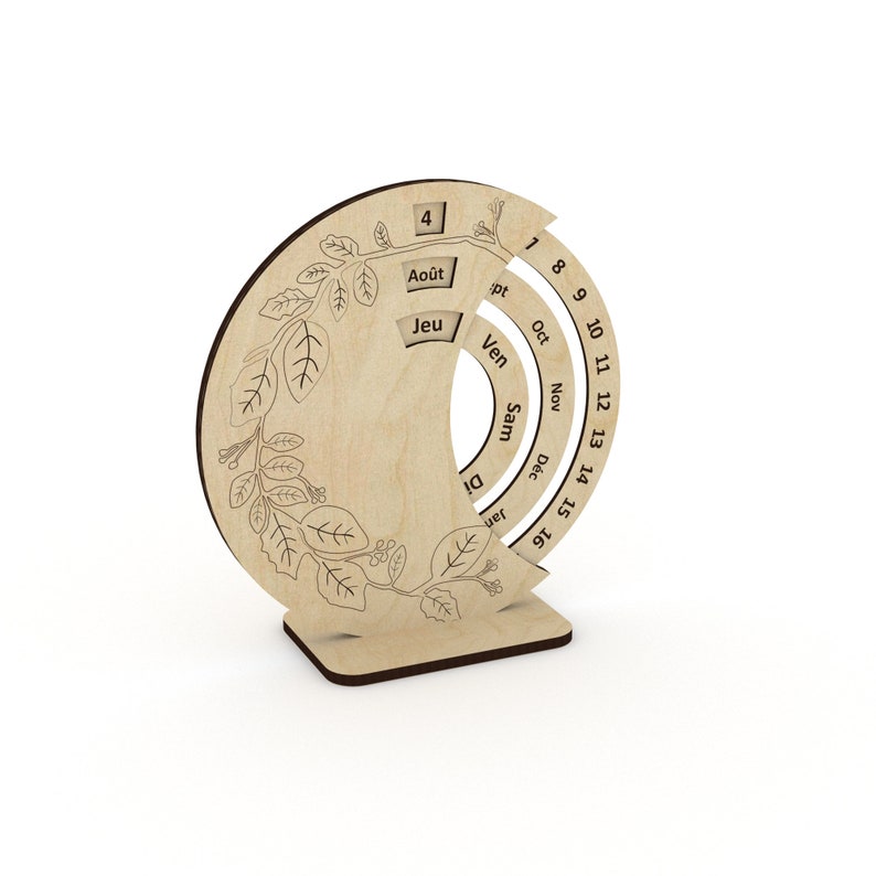 French Calendar Laser Cut File Perpetual Calendar Vector CNC - Etsy