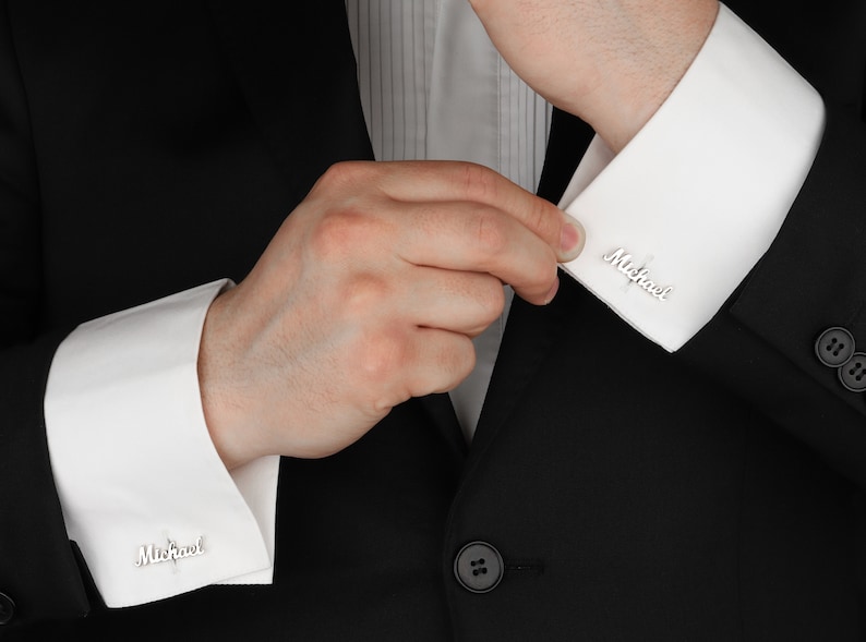 Initials Cufflinks, Personalized Cuff Links, Groomsmen Gift, Groom ...