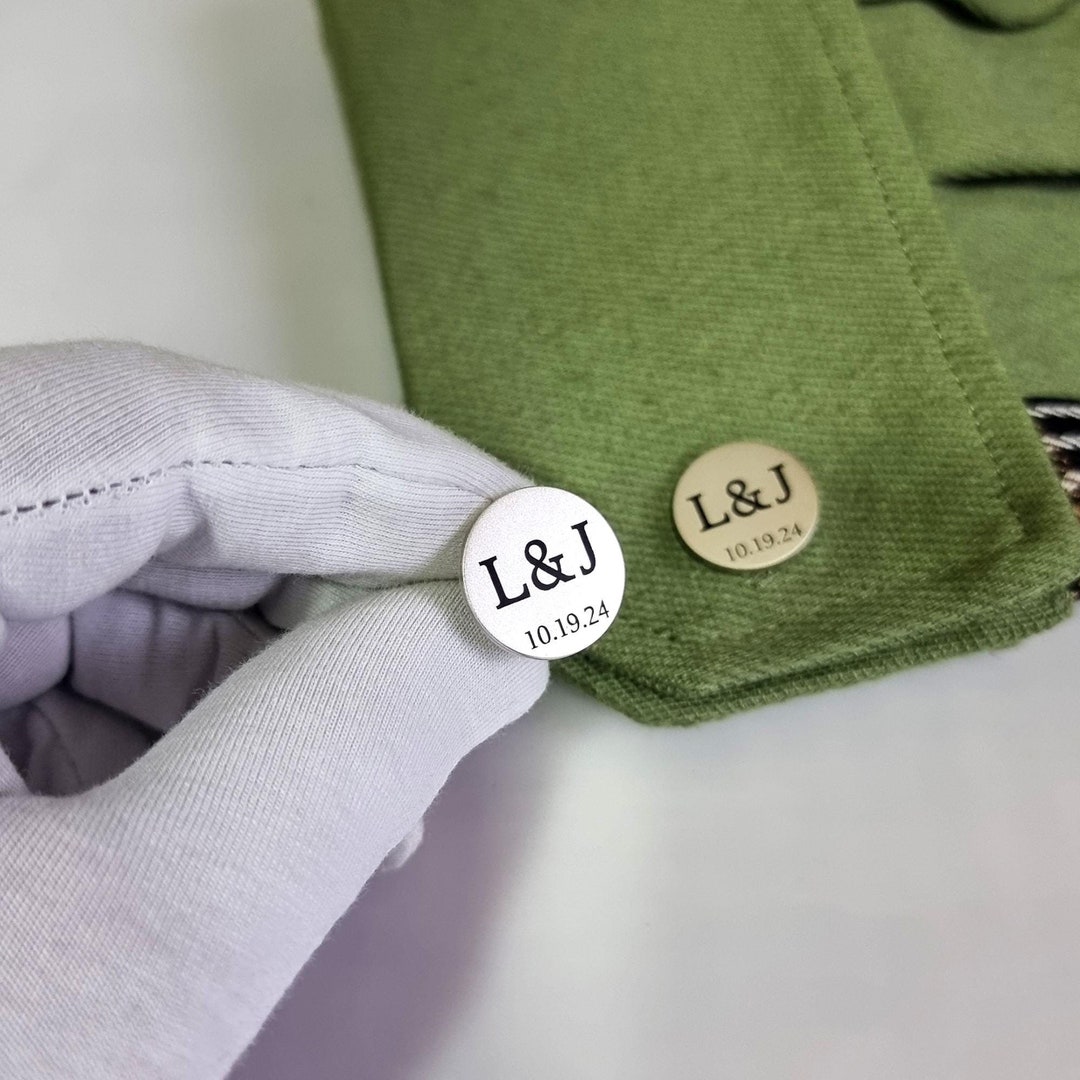 Personalized Sterling Silver Cuff Links: Engraved Initials, Wedding ...