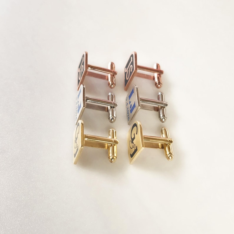 Custom Initial Cufflinks for Men – Personalized Wedding Gift for Groom ...