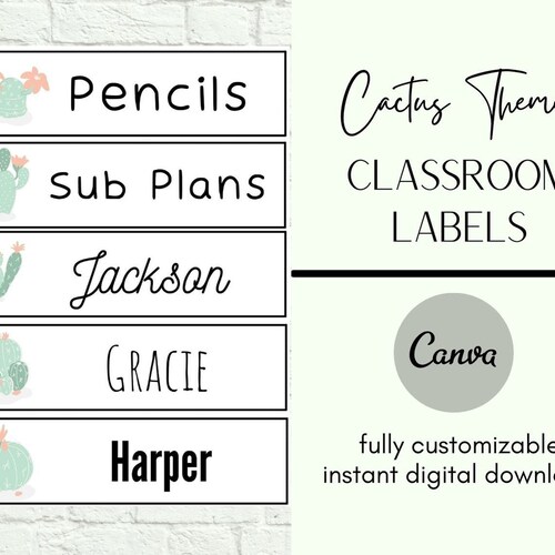 Editable Cactus Themed Name Tag Template / Cactus Classroom - Etsy