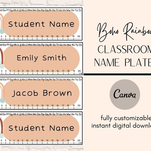 Editable Canva Template for Classroom / Printable Desk Labels - Etsy