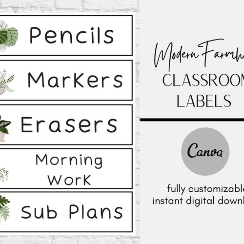 Modern Farmhouse Classroom Name Tags / Printable Name Tags / - Etsy