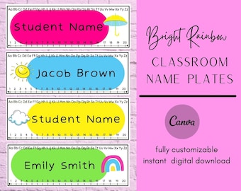 Printable Name Tags / Classroom Decor / Canva Template / | Etsy
