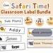 Safari Theme Classroom Organization Bundle / Zoo Name Tag Templates for ...