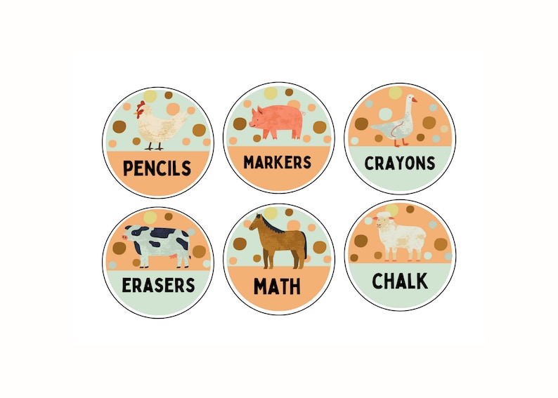 Farm Animals Classroom Name Tags / Printable Name Tags / Barn Theme ...