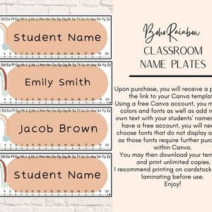 Editable Canva Template for Classroom / Printable Desk Labels / Neutral ...
