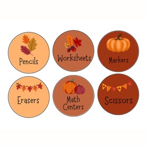 Autumn Round Classroom Name Tags / Fall Printable Name Tags ...