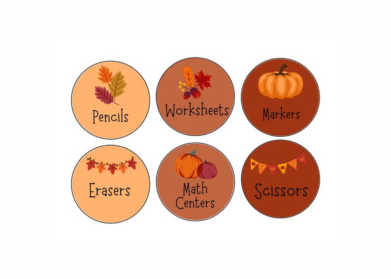 Autumn Round Classroom Name Tags / Fall Printable Name Tags ...
