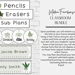 Modern Farmhouse Classroom Organization Bundle / Name Tag | Etsy