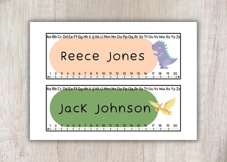 Dinosaur Classroom Editable Desk Name Plate Template / - Etsy