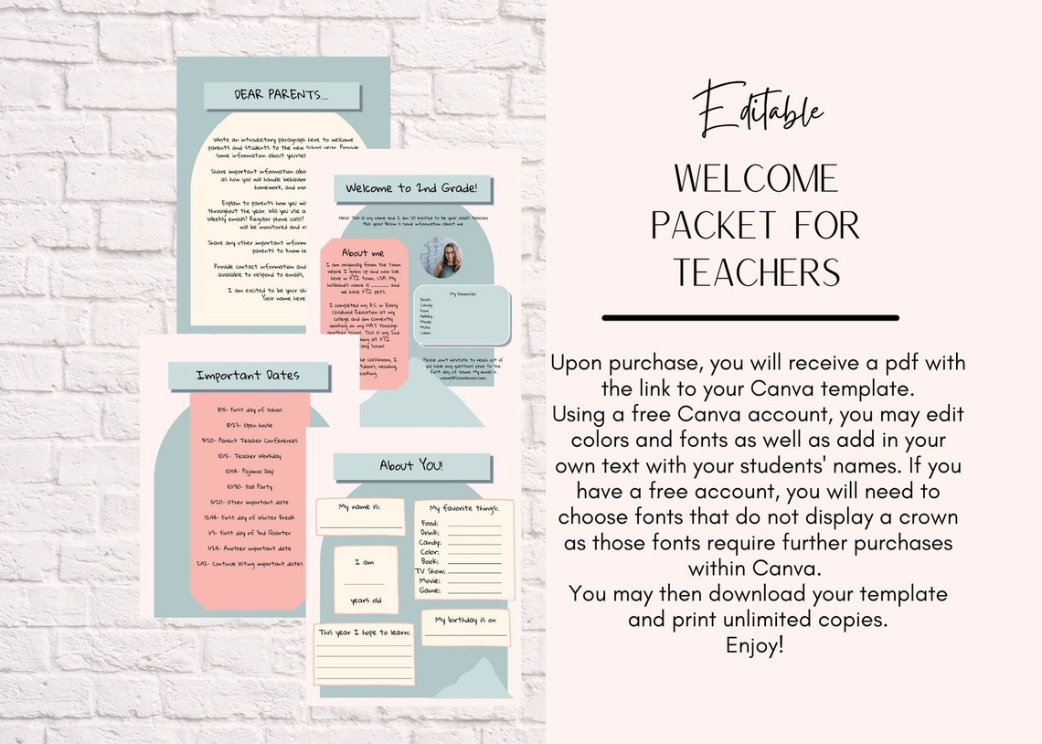 EDITABLE Meet the Teacher Template / Teacher Welcome Letter Template ...