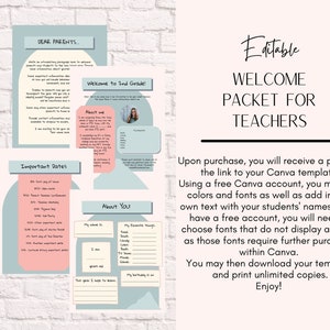 EDITABLE Meet the Teacher Template / Teacher Welcome Letter Template ...