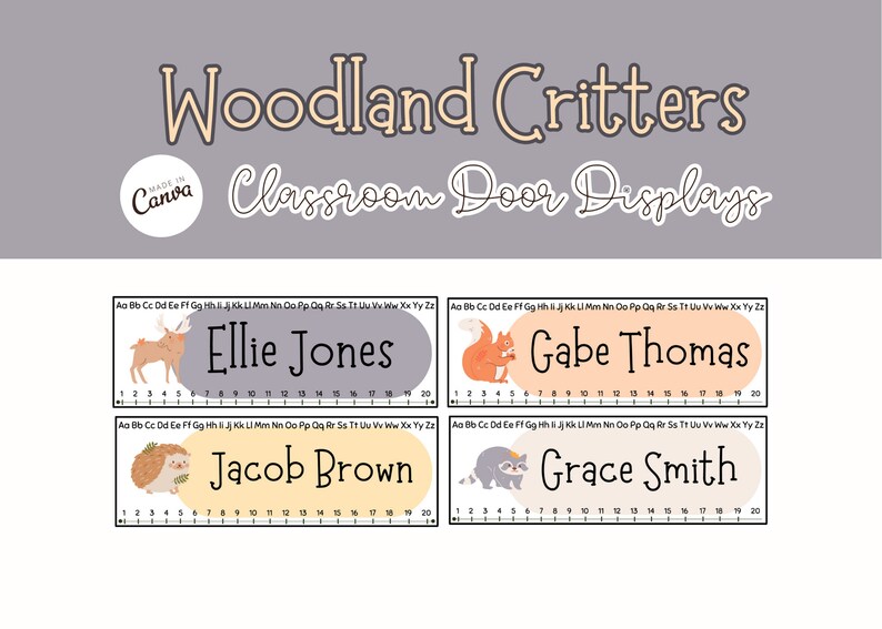 Woodland Critters Classroom Name Plates / Classroom Desk Labels ...