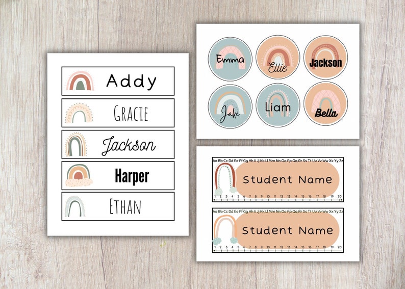 EDITABLE Boho Rainbow Classroom Bundle / Boho Rainbow Classroom Decor ...