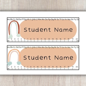 Editable Canva Template for Classroom / Printable Desk Labels / Neutral ...