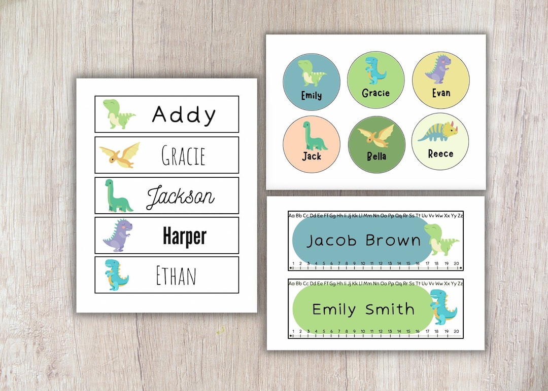 Editable Dinosaur Labels & Name Tags for Elementary School - Etsy