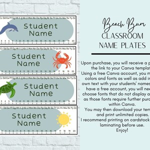 Beach Bum Ocean Themed Classroom Name Tag Templates for Teachers ...
