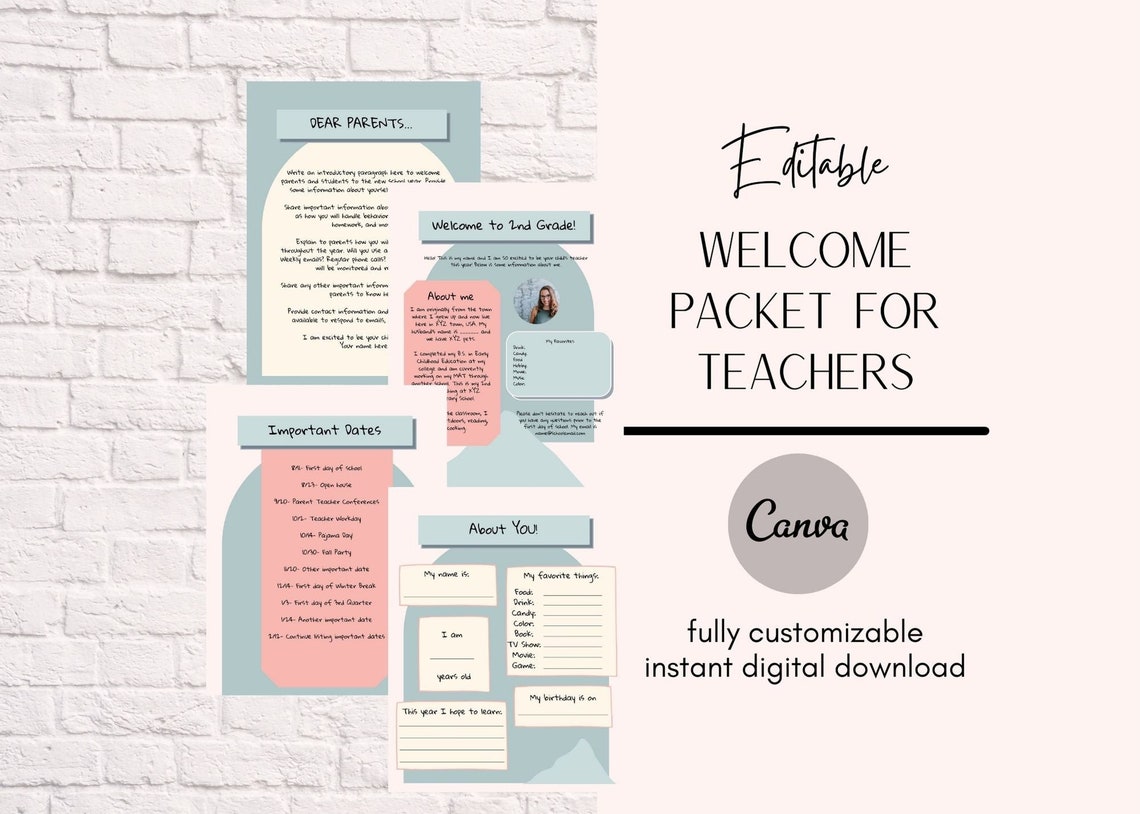 EDITABLE Meet the Teacher Template / Teacher Welcome Letter - Etsy