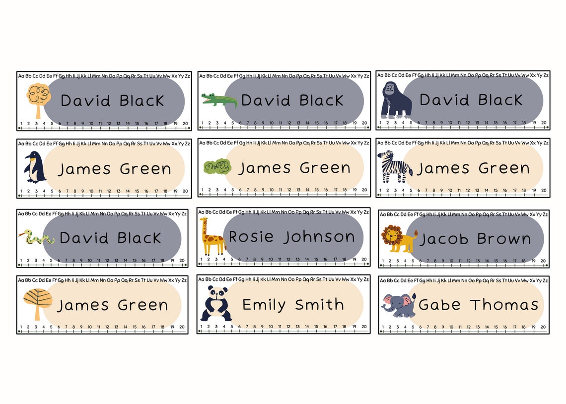 Zoo Safari Classroom Desk Labels / Elementary School Name Plates ...