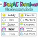 Printable Name Tags / Classroom Decor / Canva Template / Bright Rainbow ...