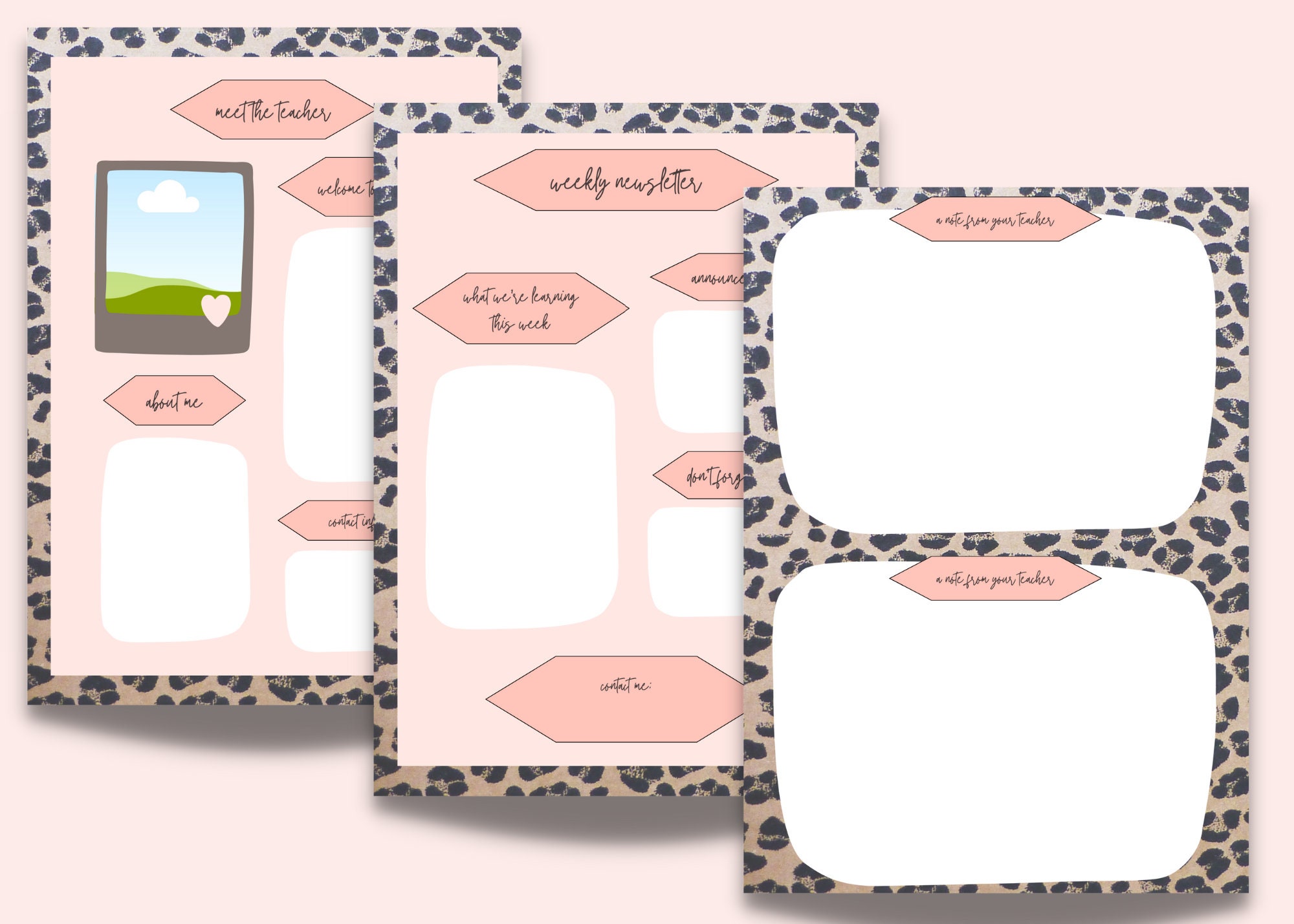 Teacher Template Bundle / Fully Editable / Leopard Print / Meet the ...